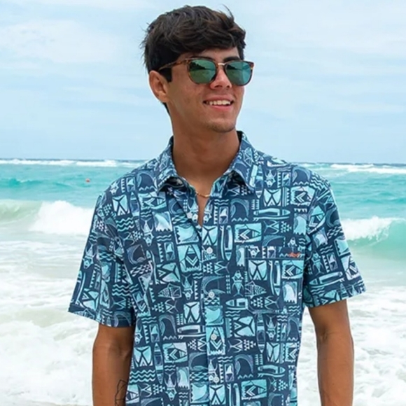 Salt Life | Shirts | Salt Life Tiki Waves Woven Performance Fishing ...